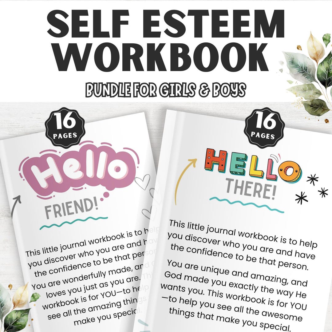 Christian Self-esteem Workbook Bundle: Kids Devotional Journal Ages 7 ...