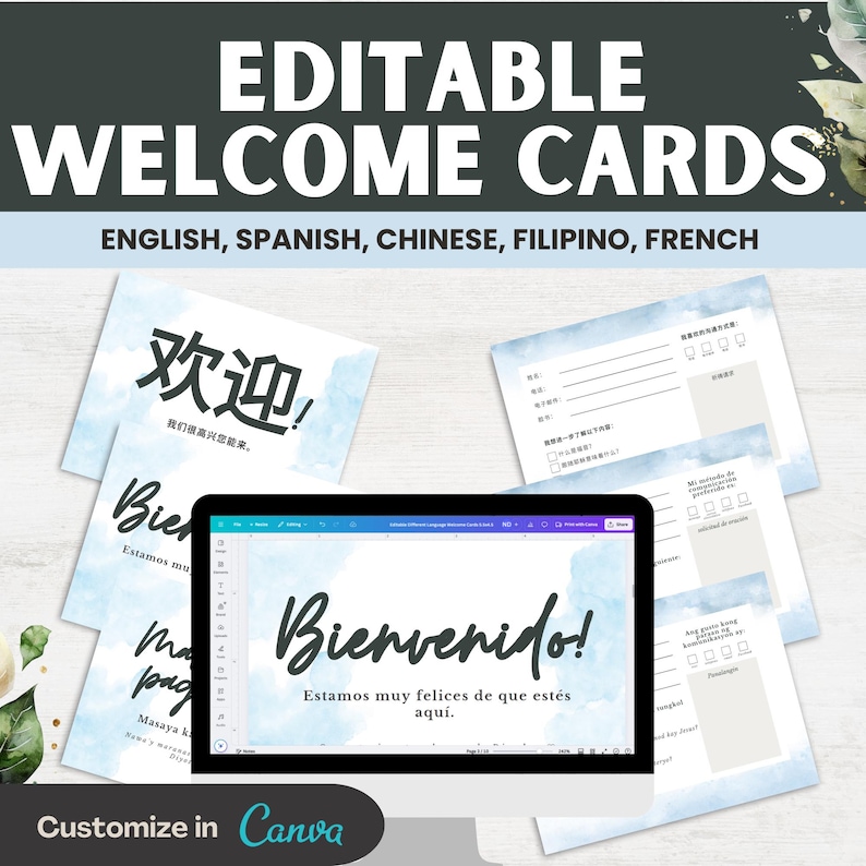 Church Welcome Card Template: Editable Visitor Connect Card (canva ...
