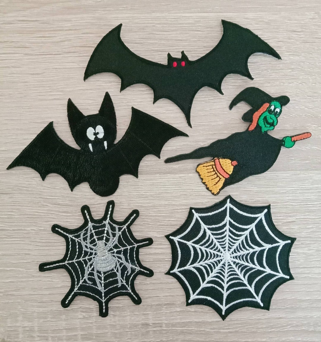 Bat Iron on Patch, Witch Patch, Spider Web Iron on Patch - Etsy