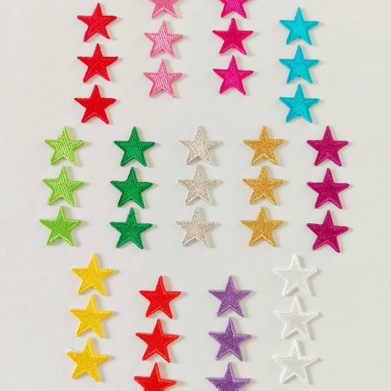 Embroidered Star Patches Gold - Etsy