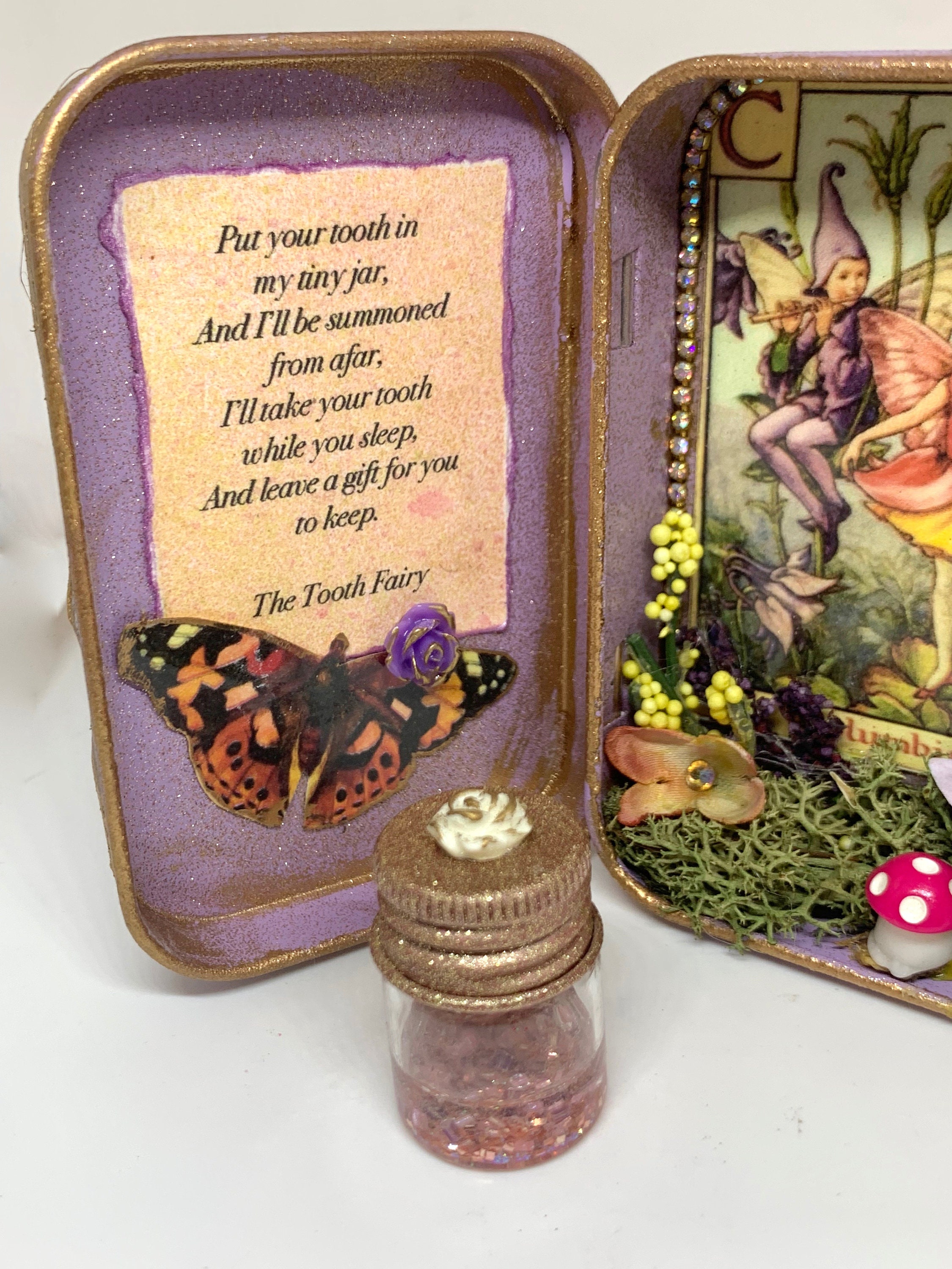 Vintage Flower Fairy Tooth Fairy Altered Tin - Etsy