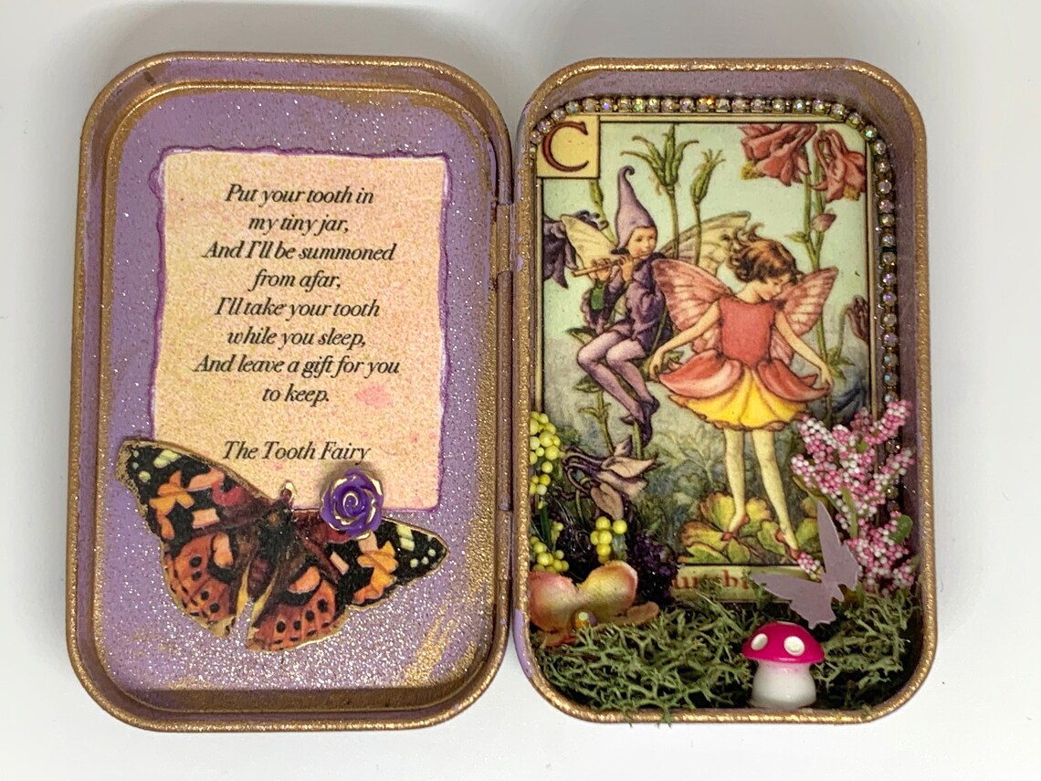 Vintage Flower Fairy Tooth Fairy Altered Tin - Etsy