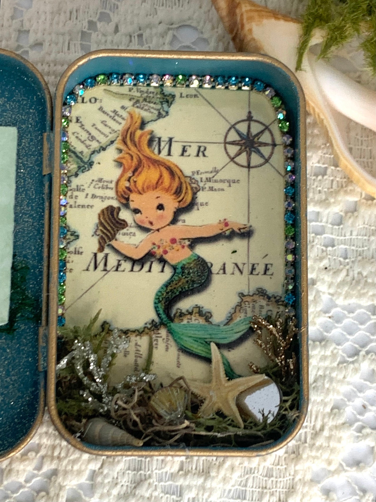 Vintage Mermaid Tooth Fairy Altered Tin, Tooth Fairy Box, Mermaid Box ...
