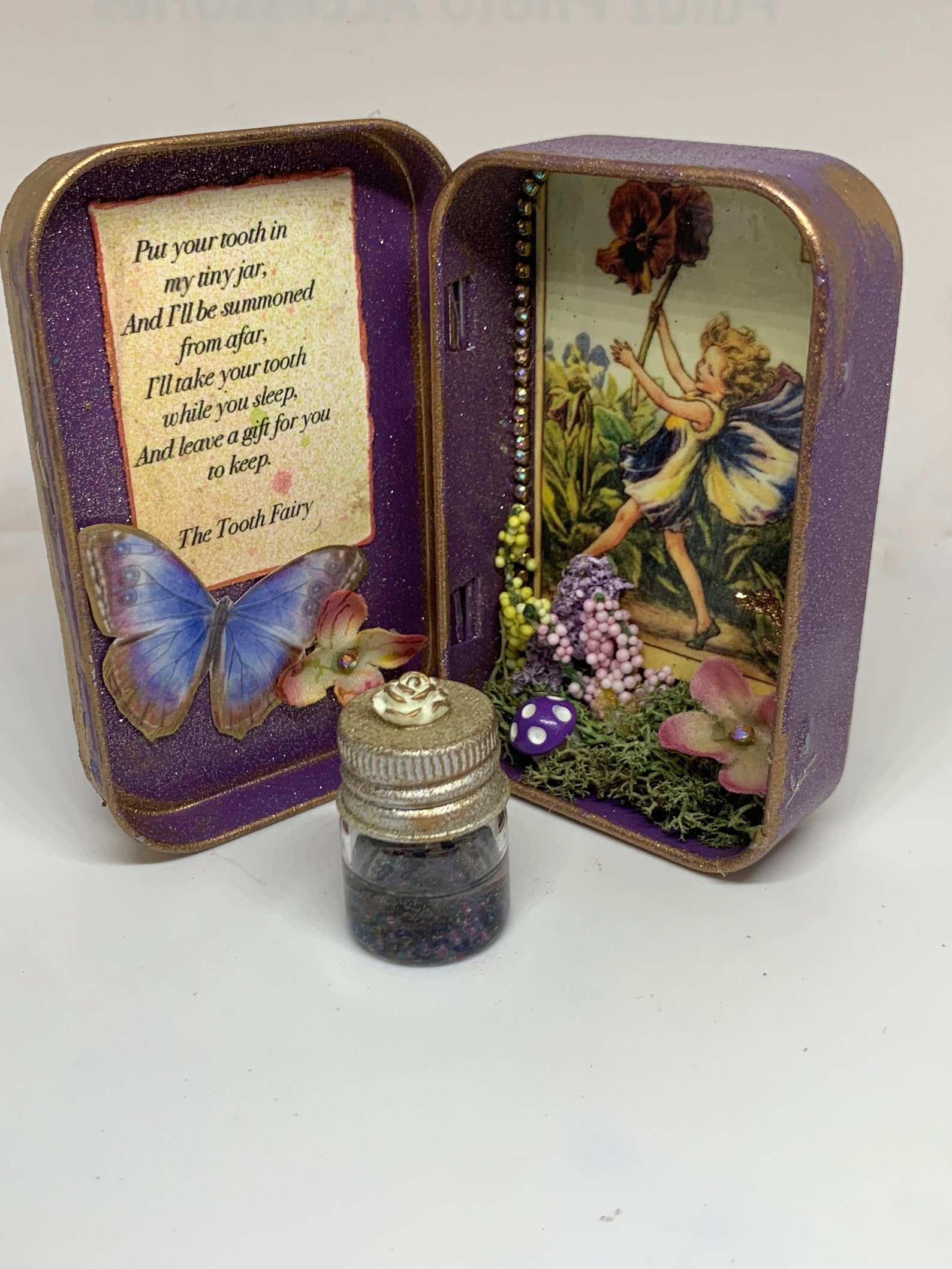 Vintage Flower Fairy Tooth Fairy Altered Tin - Etsy