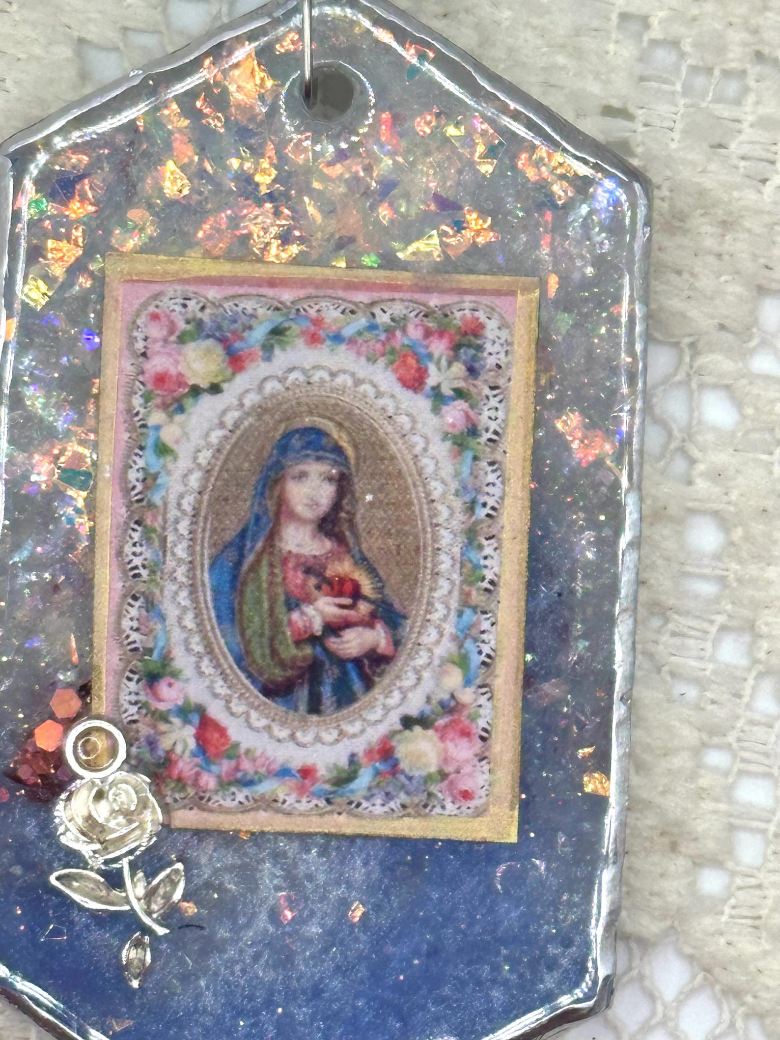 Handmade Virgin Mary Keychain: Epoxy Catholic Gift With Tassel - Etsy