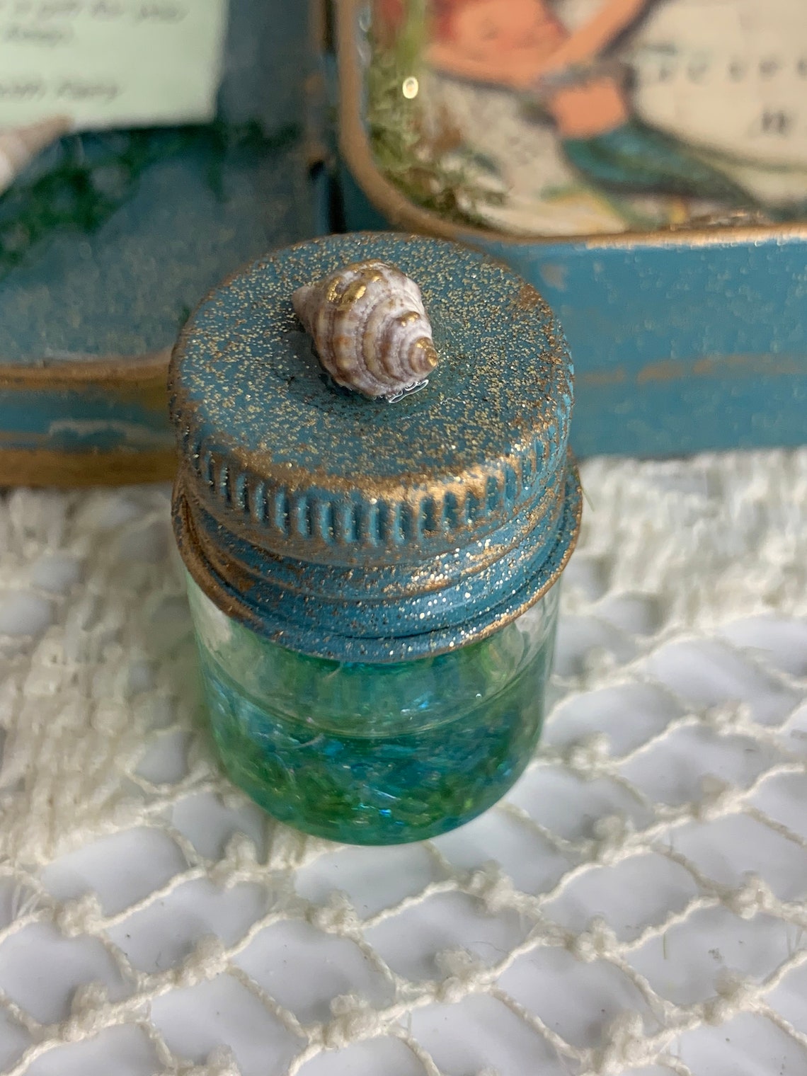 Vintage Mermaid Tooth Fairy Altered Tin, Tooth Fairy Box, Mermaid Box ...