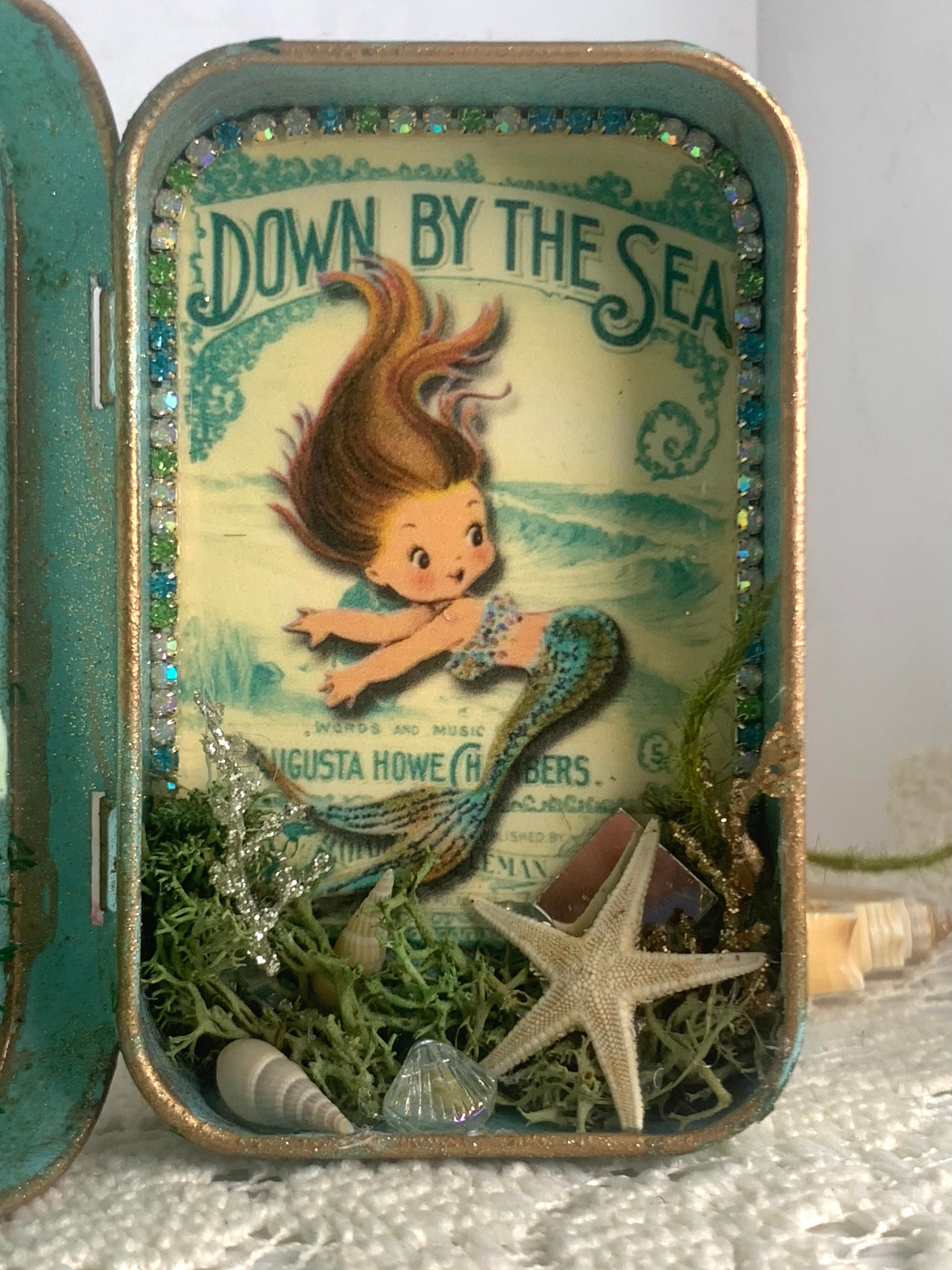 Vintage Mermaid Tooth Fairy Altered Tin, Tooth Fairy Box, Mermaid Box ...