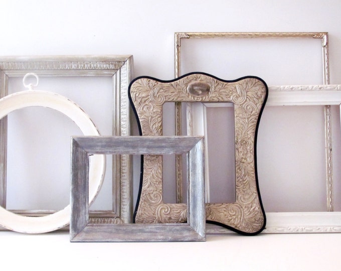 Silver White and Gold Vintage Frames Beachy Frame - Etsy