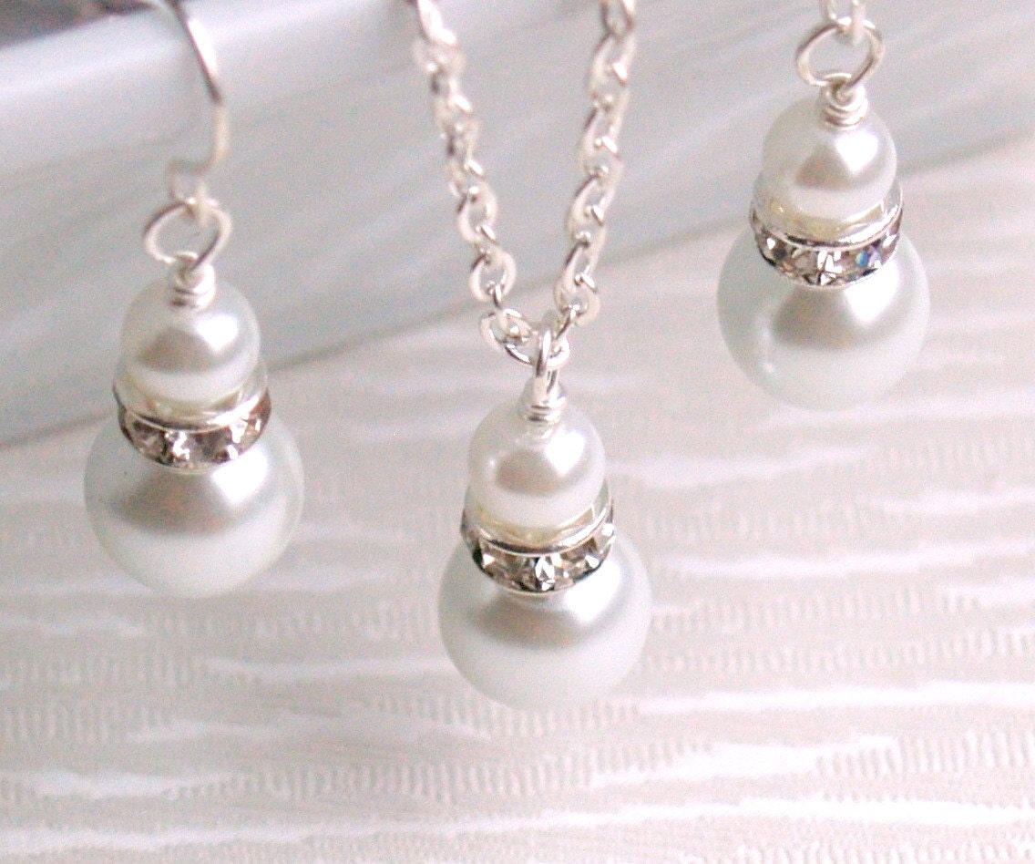 Dark Gray Necklace Bridesmaid Jewelry Set Necklace Earrings | Etsy