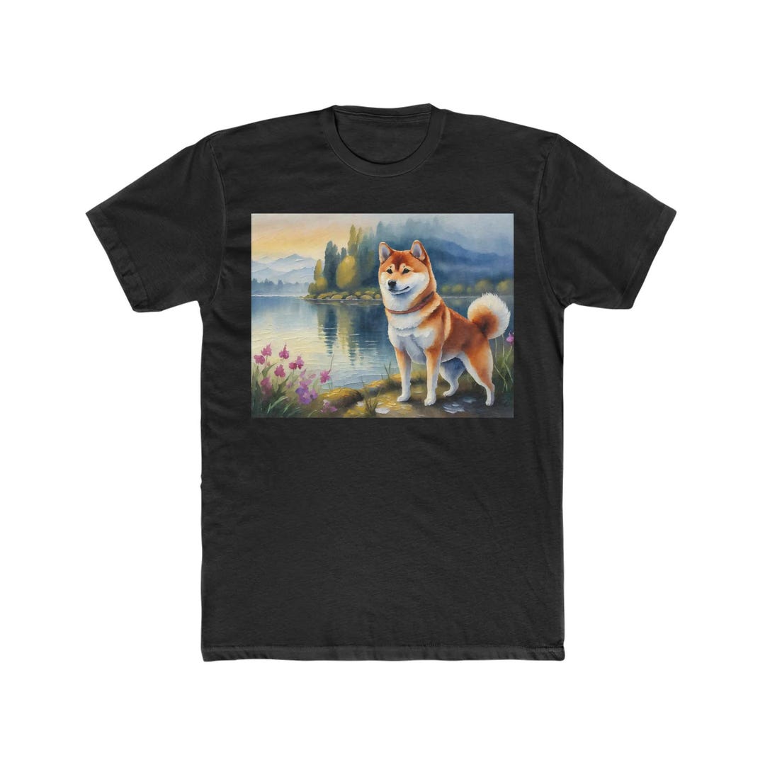 Shiba Inu -- Men's Fitted Cotton Crew Tee - Etsy