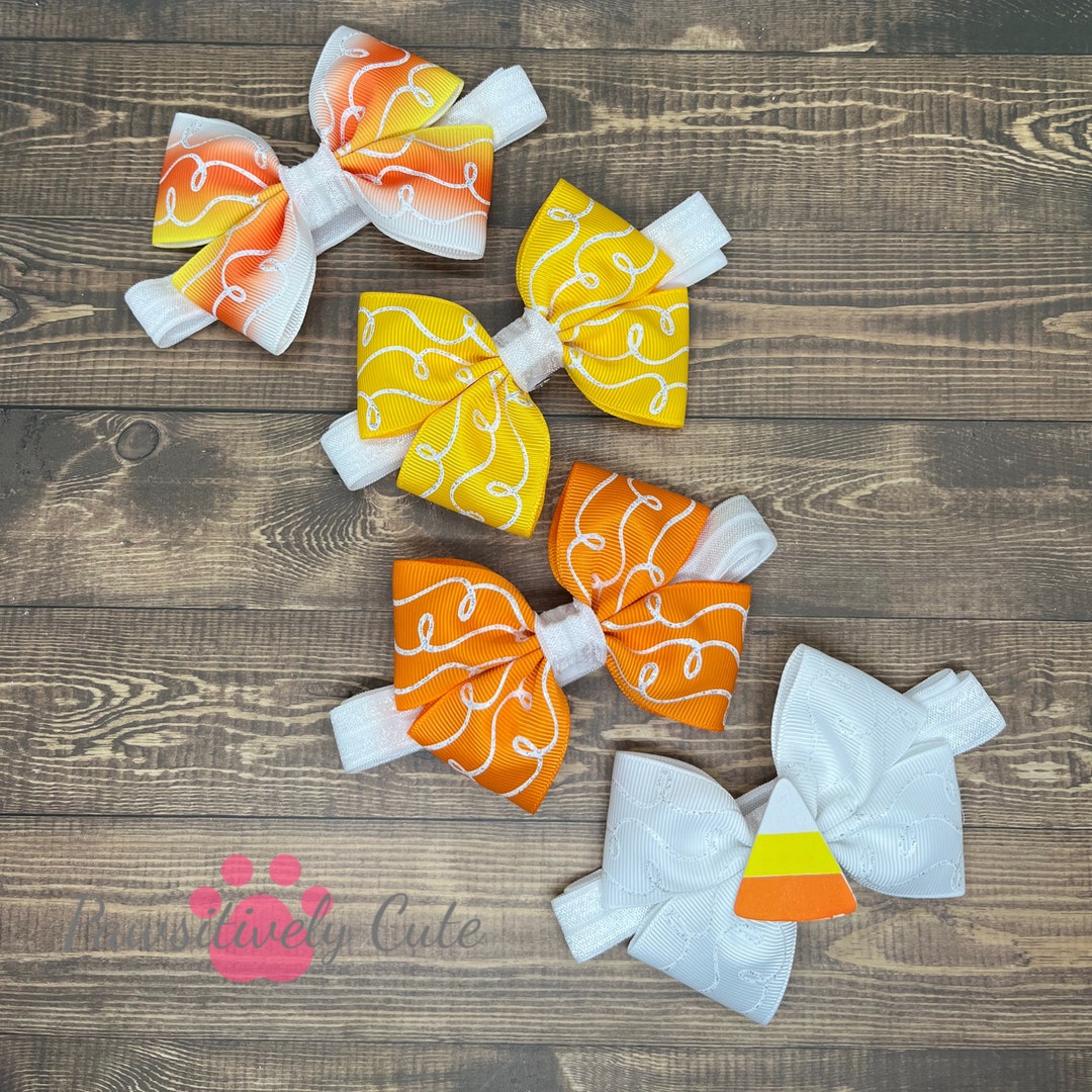 Candy Corn Cuties Adjustable Collar Bows - Etsy