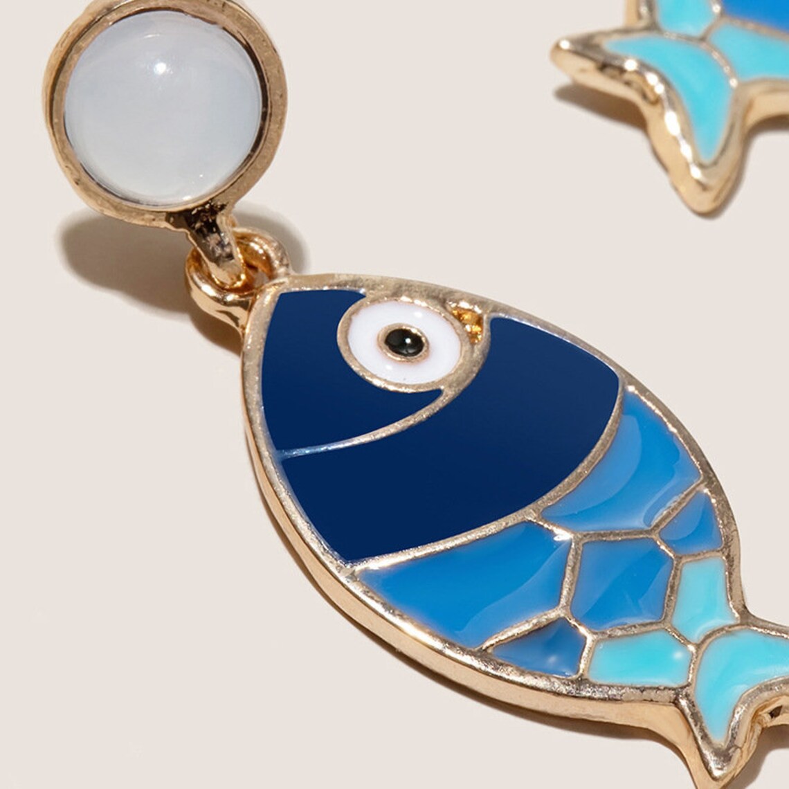 Fish Earrings Marine Earrings Enamel Small Fish Boho - Etsy