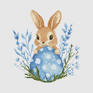 Bunny and Easter Egg Counted Cross Stitch Pattern (PDF + XSD) - Etsy UK