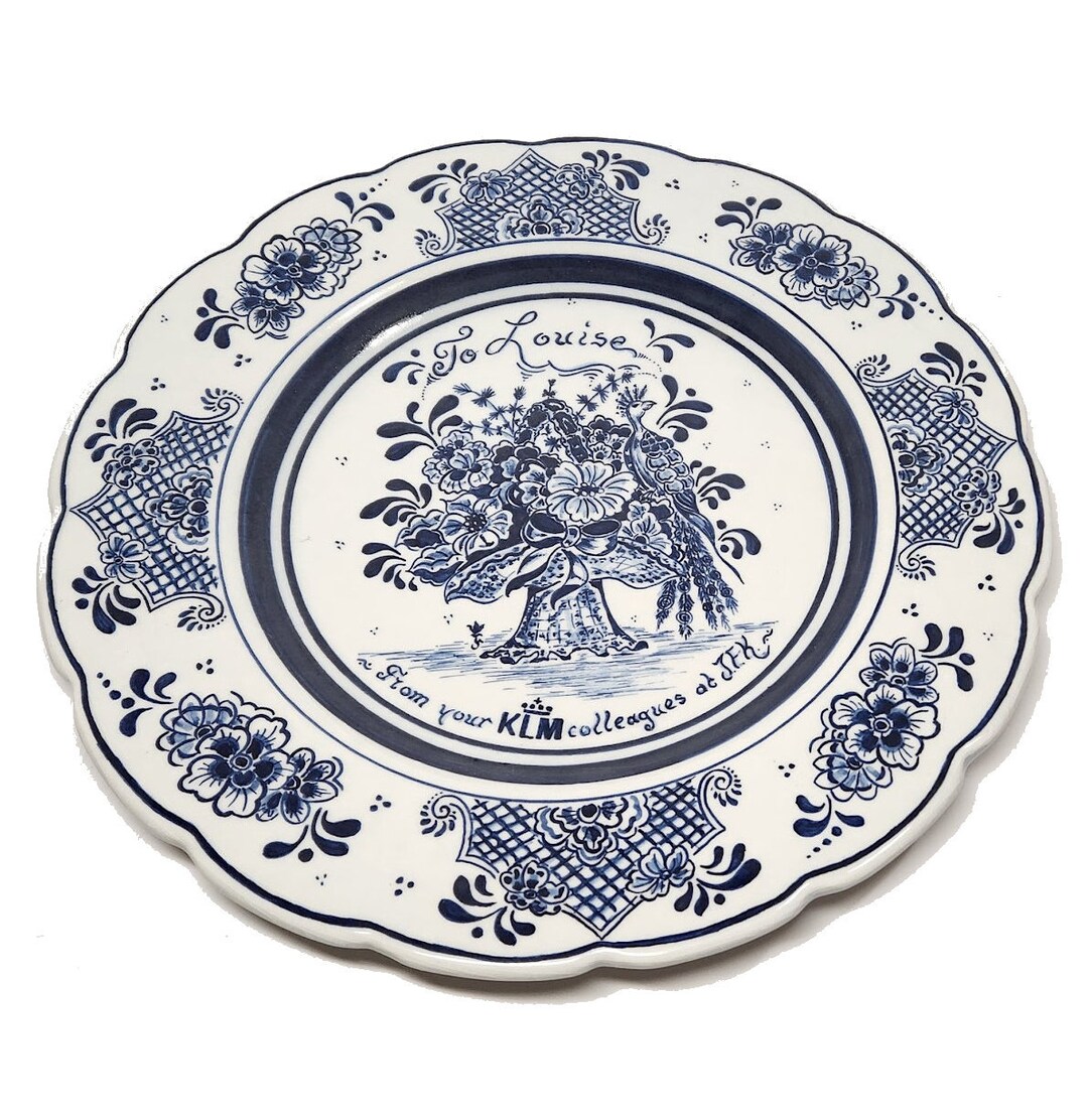 RARE KLM Royal Dutch Airlines Delfts Blauw Blue Employee Commemorative ...