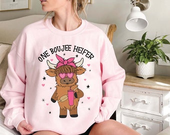 One Boujee Heifer Svg, Heifer Valentine Png, Highland Cow Valentine Png ...