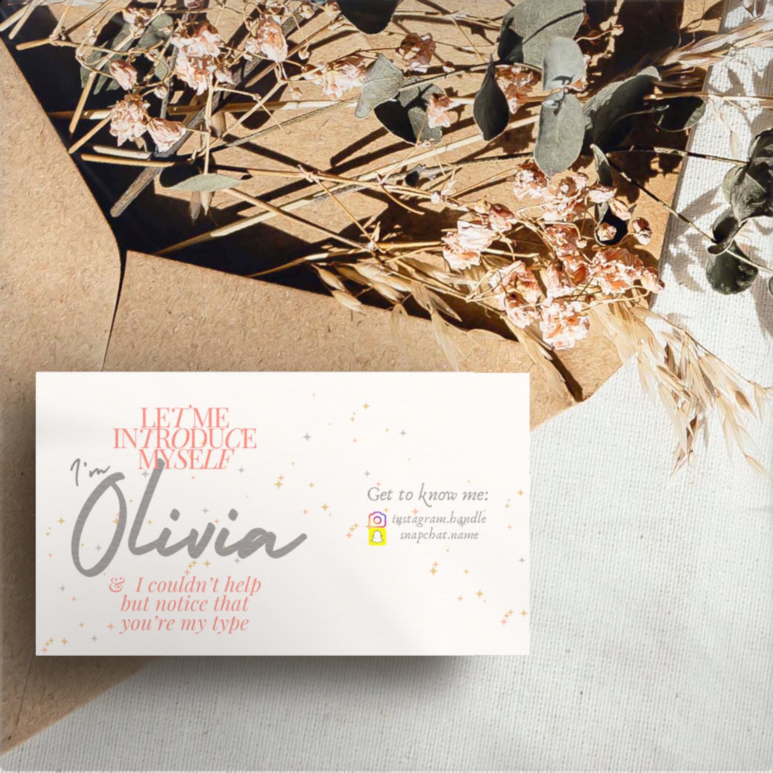Funny Dating Business Card Template: Canva Editable Design (digital ...