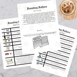 Founding Fathers Drinking Board Game, Funny Dice Game, Digital Download ...