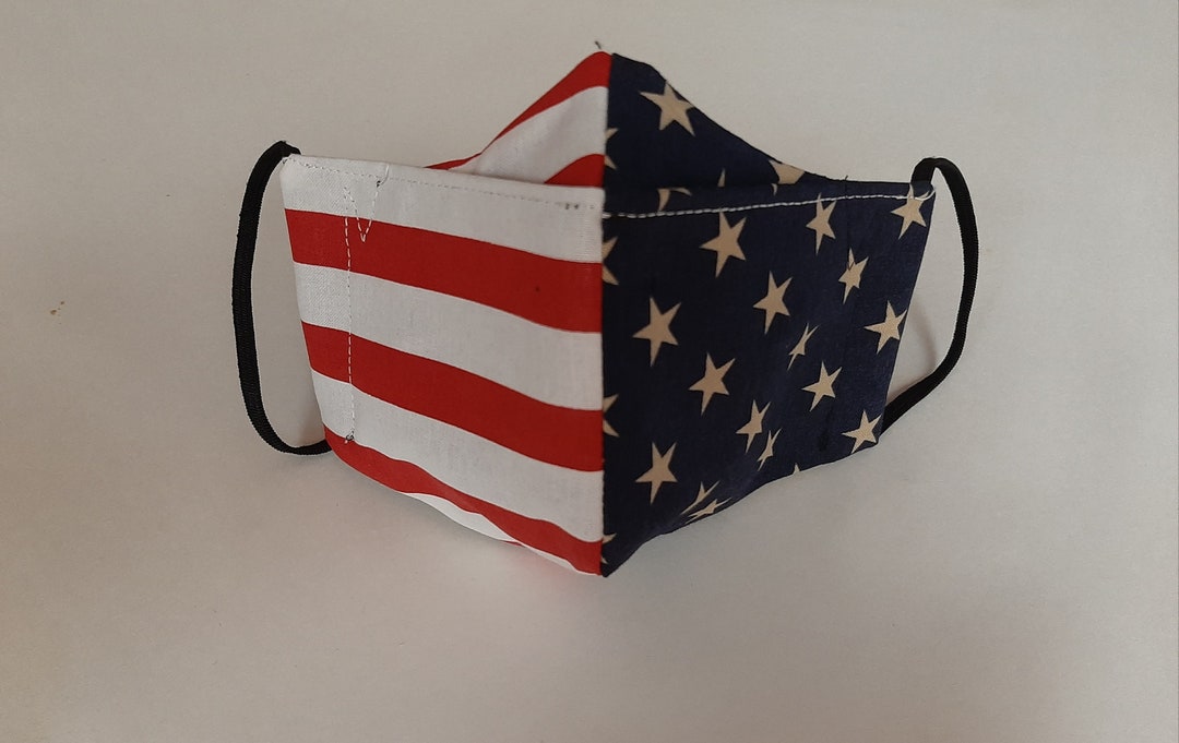 Face Mask/ American Flag Face Masks/double Layer Quilters Cotton With ...