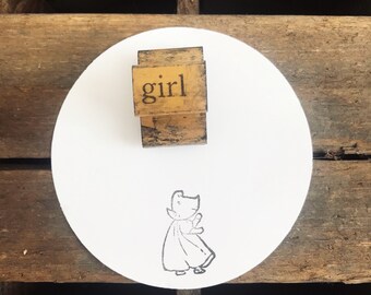 Girl rubber stamp | Etsy