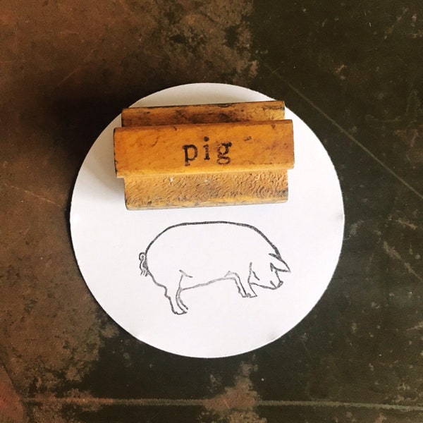 Pig Rubber Stamp - Etsy