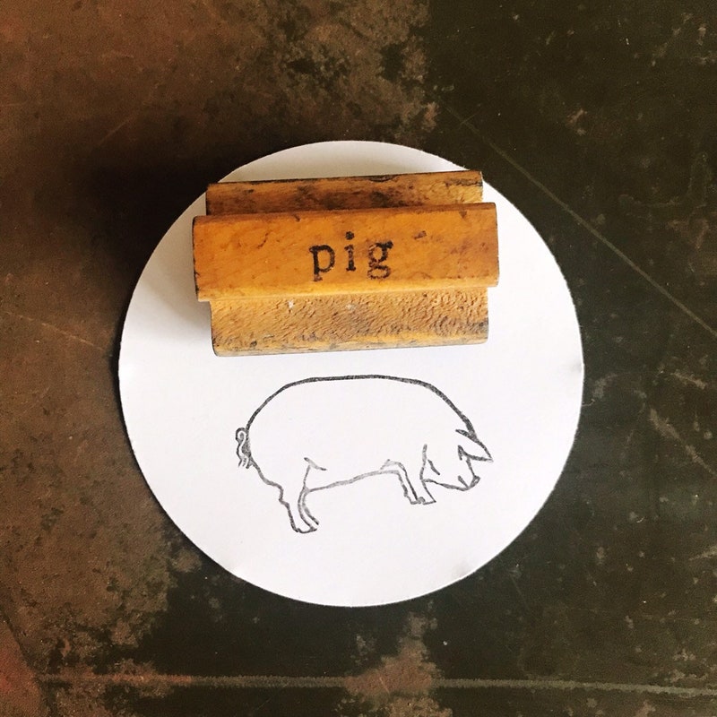 Pig Rubber Stamp - Etsy