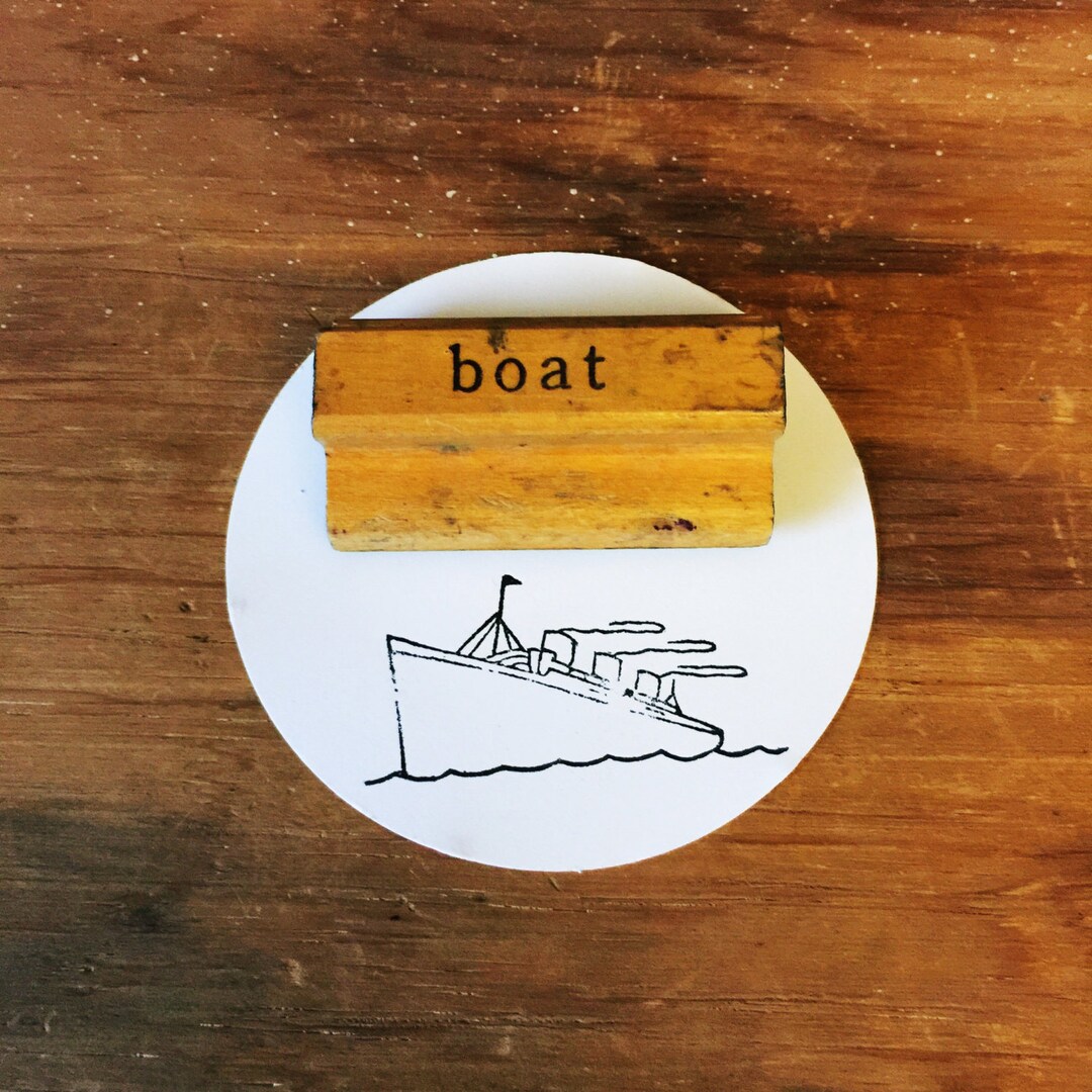 Vintage Boat Rubber Stamp, Wood Stamps for Happy Mail, DIY Nautical ...