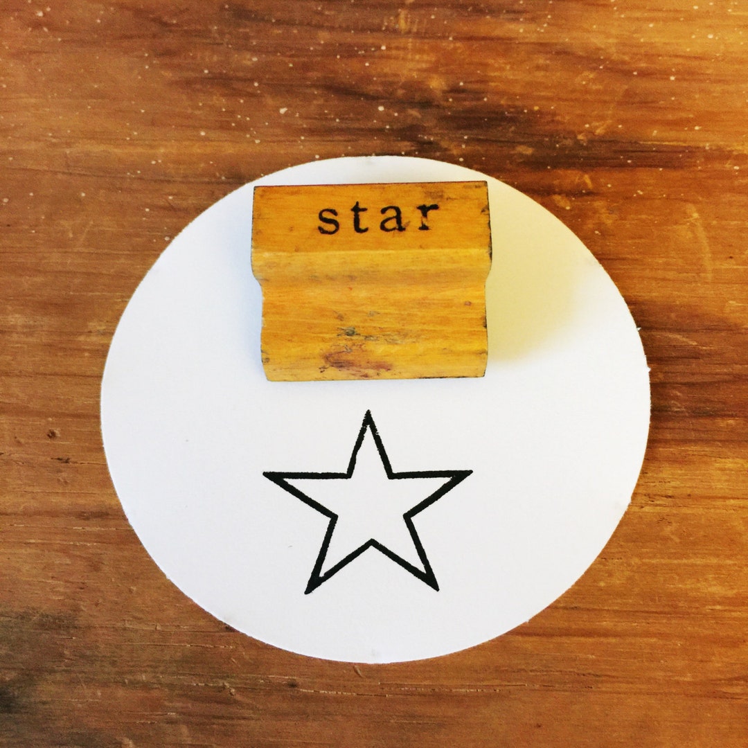 Vintage Bullet Journal Stamp, Large Star Stamp, Shapes Rubber Stamps ...