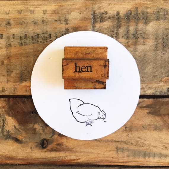 Vintage Wooden Hen Stamp Early Classroom Supplies Old | Etsy