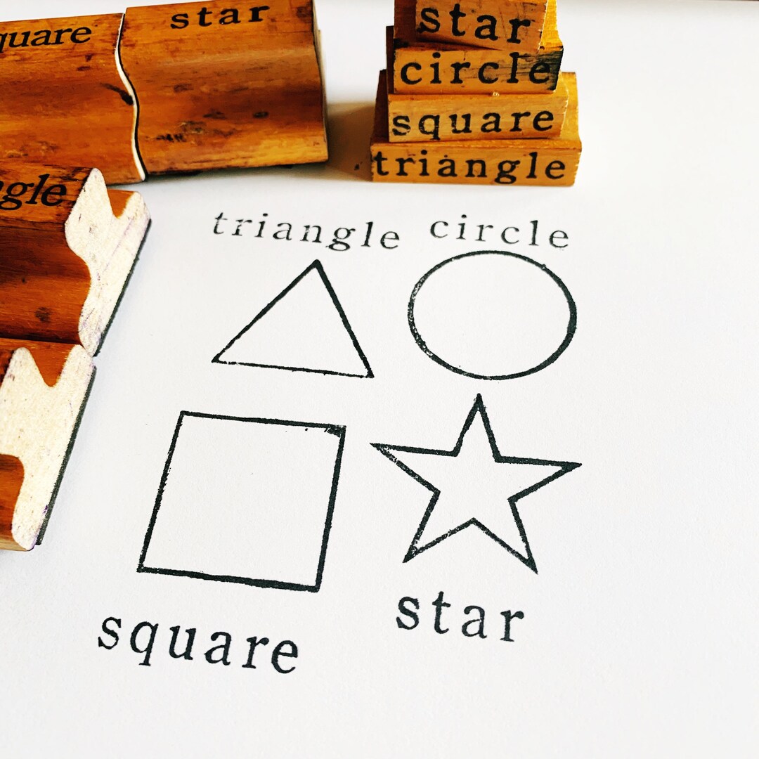 Vintage Shapes Stamp Set, Star Triangle Square Circle, Bullet Journal ...