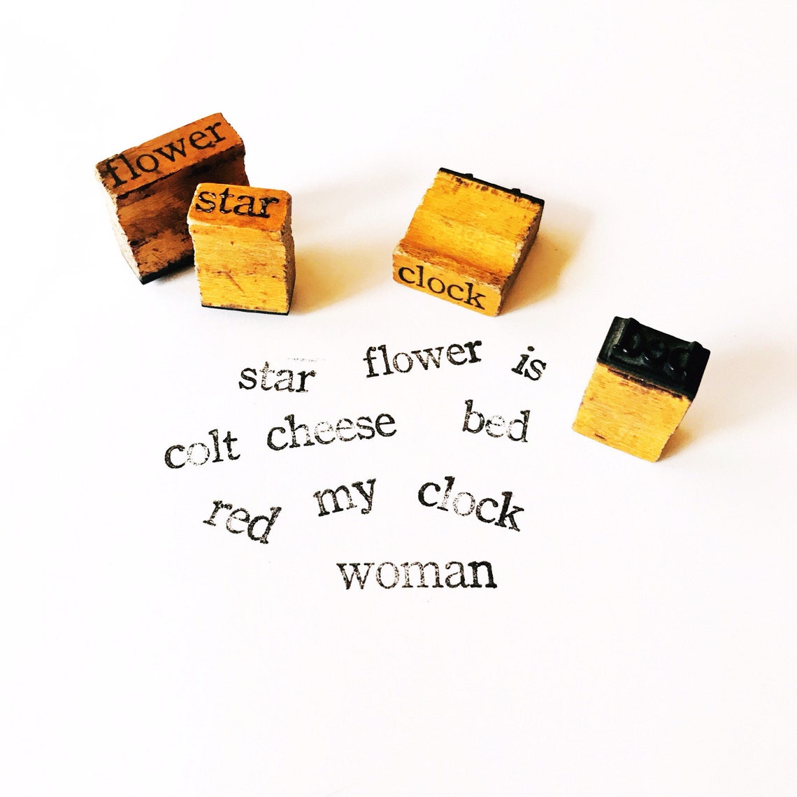 Set of 10 Random Vintage Word Stamps for Bullet Journals | Etsy