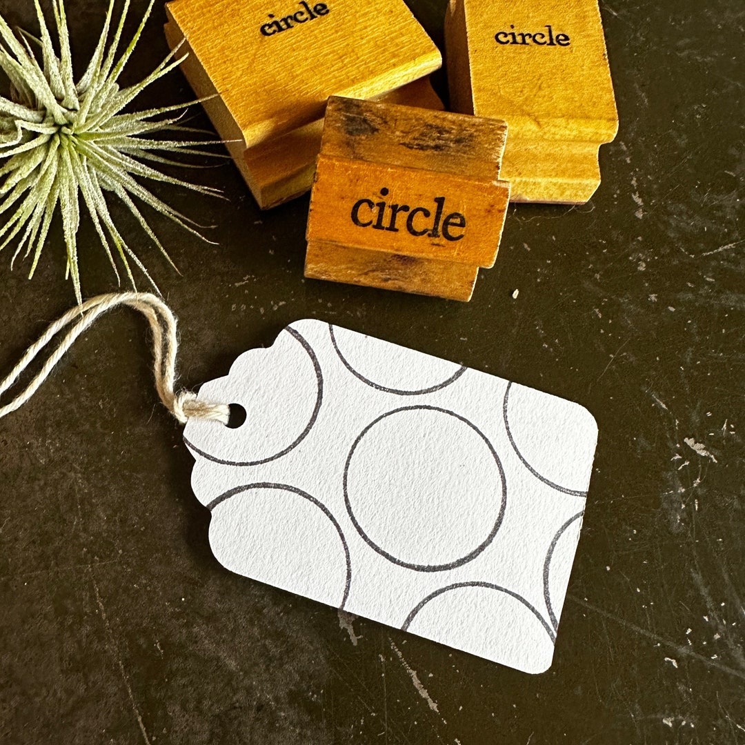 Vintage Wooden Circle Stamp, Shape Rubber Stamps for Design of Junk ...