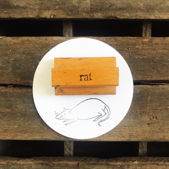 Vintage Rat Stamp Early Classroom Old Rubber Stamps Happy - Etsy