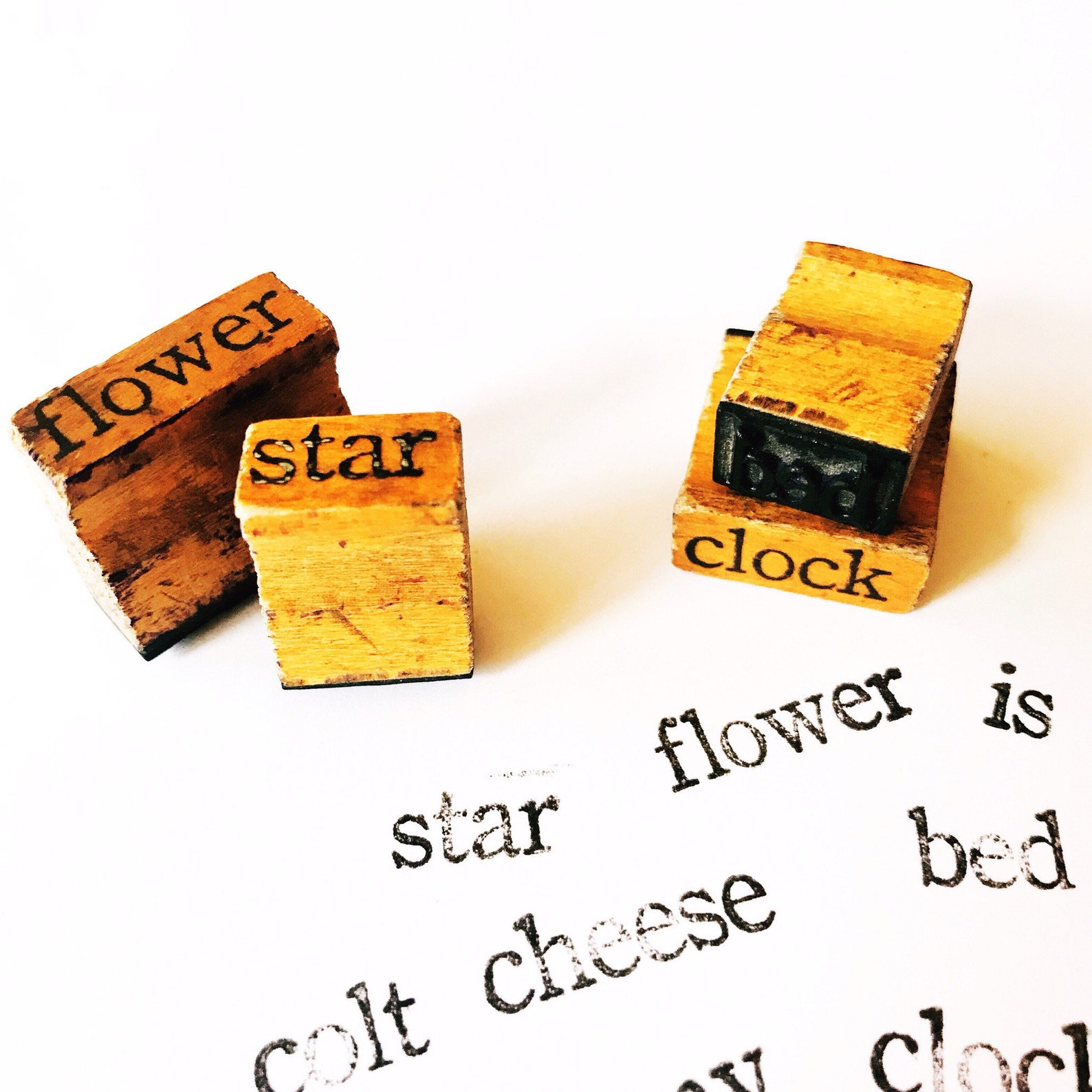 Set of 10 Random Vintage Word Stamps, for Bullet Journals Planners ...