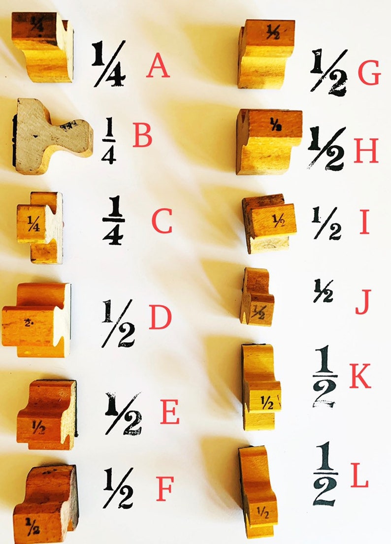 Vintage Fraction Stamps YOU CHOOSE Rubber Stamps for Math & - Etsy