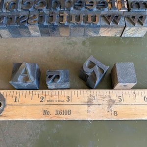 Vintage 13/16 Inch Letterpress Letters, Uppercase and Lowercase ...