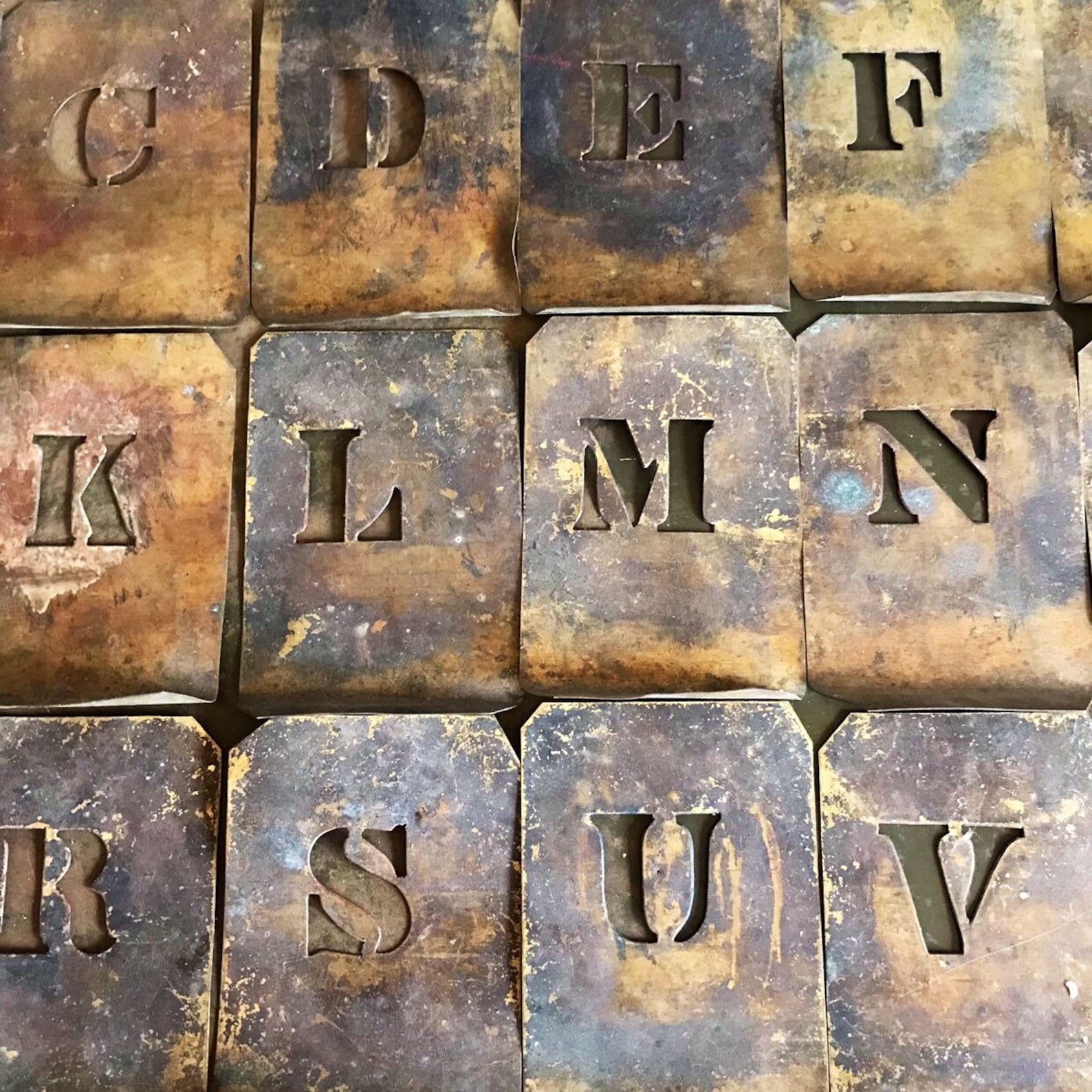 Antique Brass Letter Stencils Vintage Farmhouse Decor - Etsy