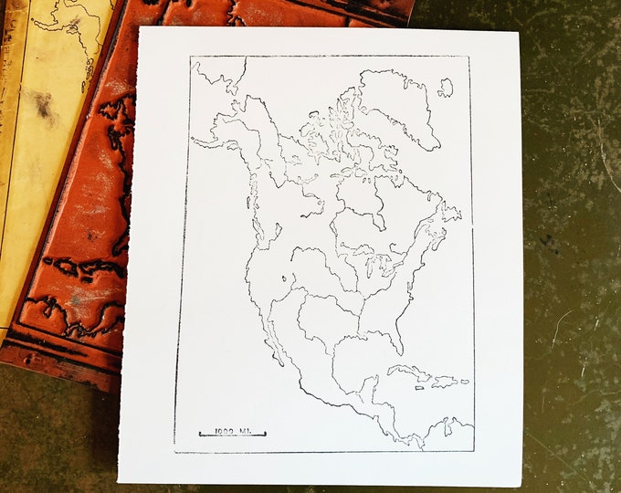 Vintage North America Stamp, Large Map Stamps in Old Envelope, DIY Card ...