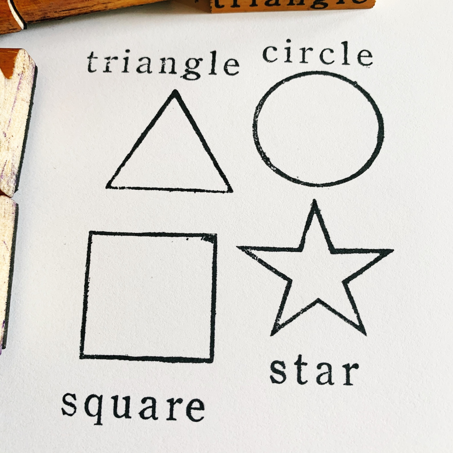 Vintage Shapes Stamp Set Star Triangle Square Circle Bullet - Etsy