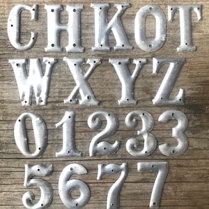 Vintage Metal Letters and Numbers for Industrial Decor & Crafts, Labels ...