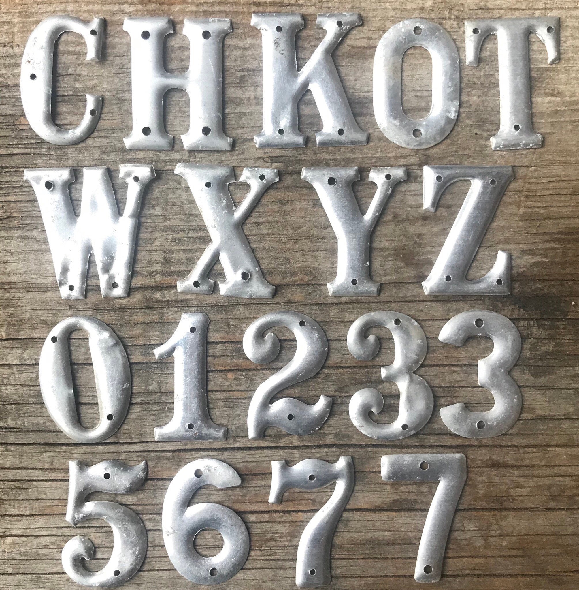 Vintage Metal Letters And Numbers 5" COLOURED CARNIVAL LETTERS Metal