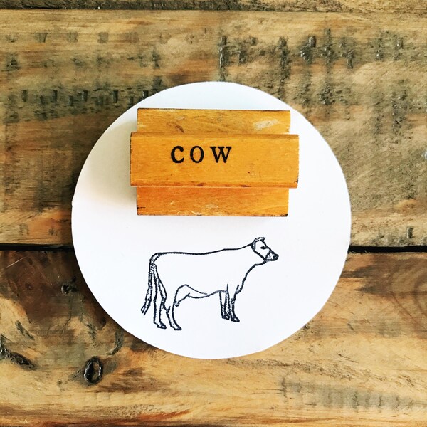 Cow Rubber Stamp - Etsy