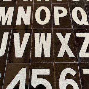 Vintage Aluminum Black & White Sign Letters and Numbers, Industrial ...