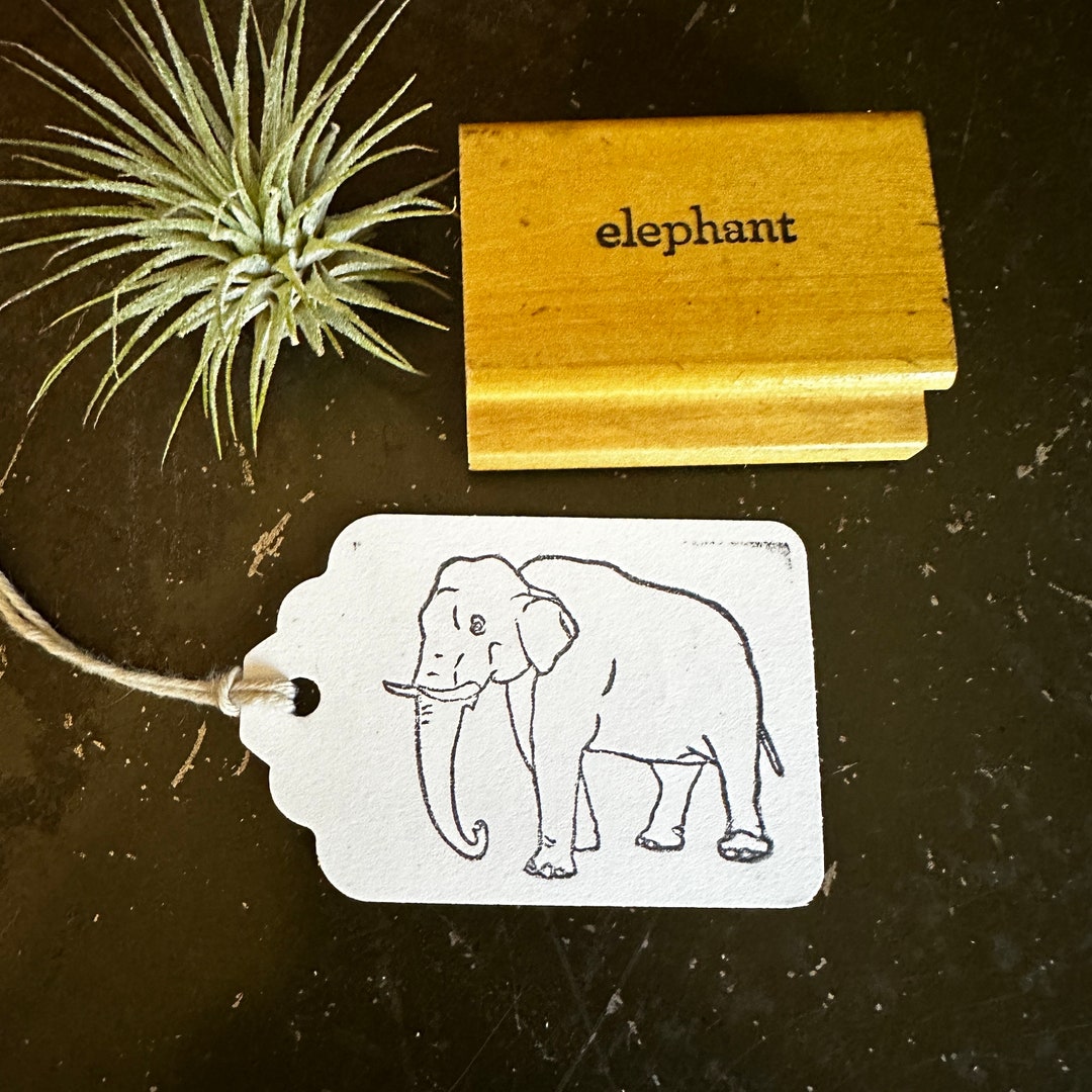 Vintage Large Elephant Rubber Stamp, DIY Crafting and Planner, Bullet ...