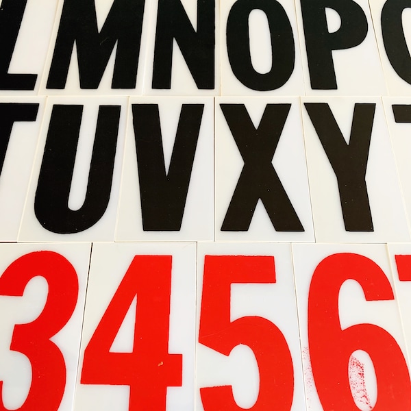 Red and White Numbers - Etsy
