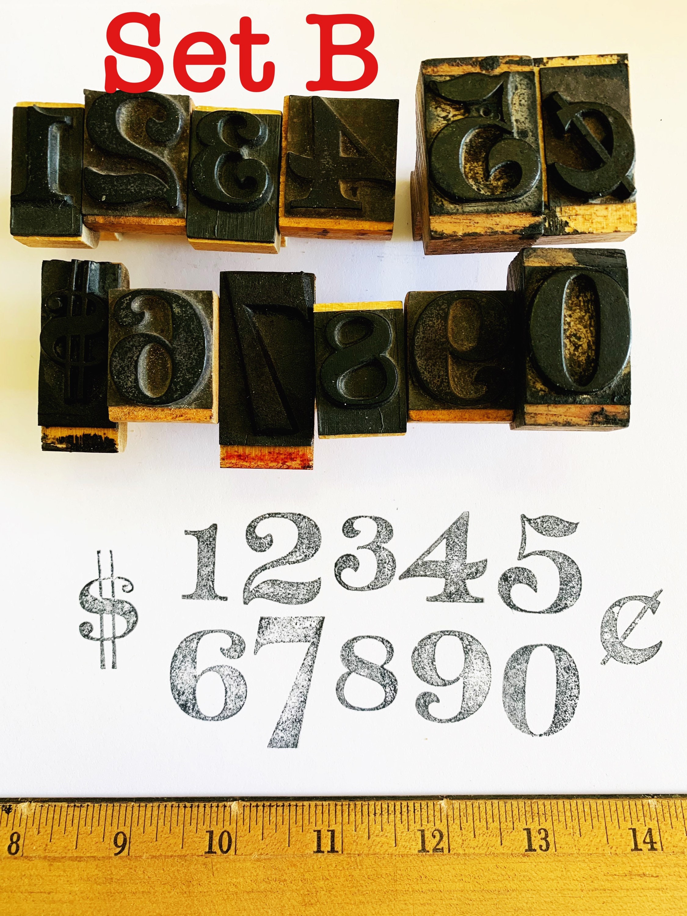 Vintage Eclectic Number Stamp Set: 0-9 Vintage Font Rubber | Etsy