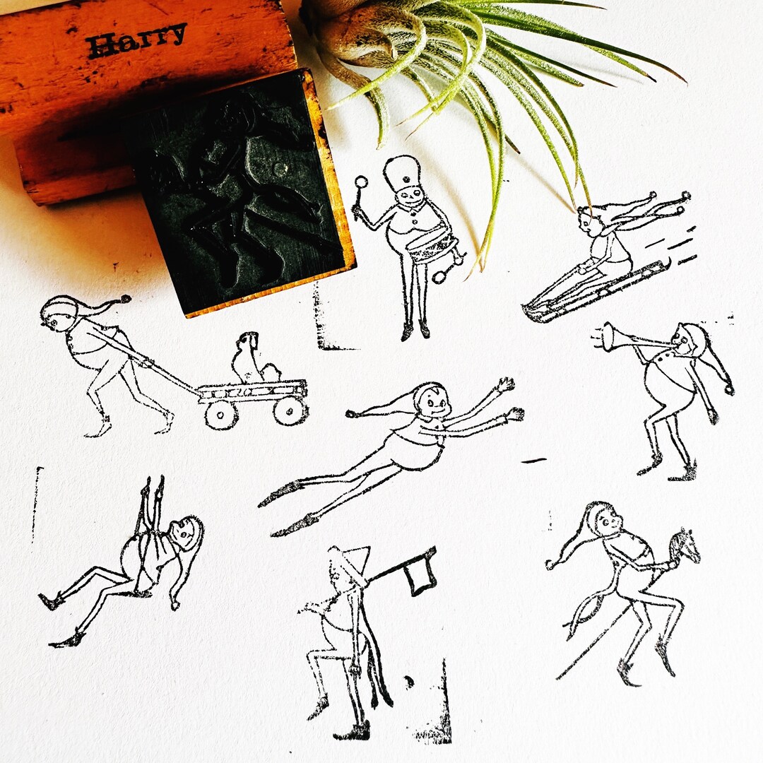 Vintage Brownie Names Stamps, Wood & Rubber Stamps for Card Making ...