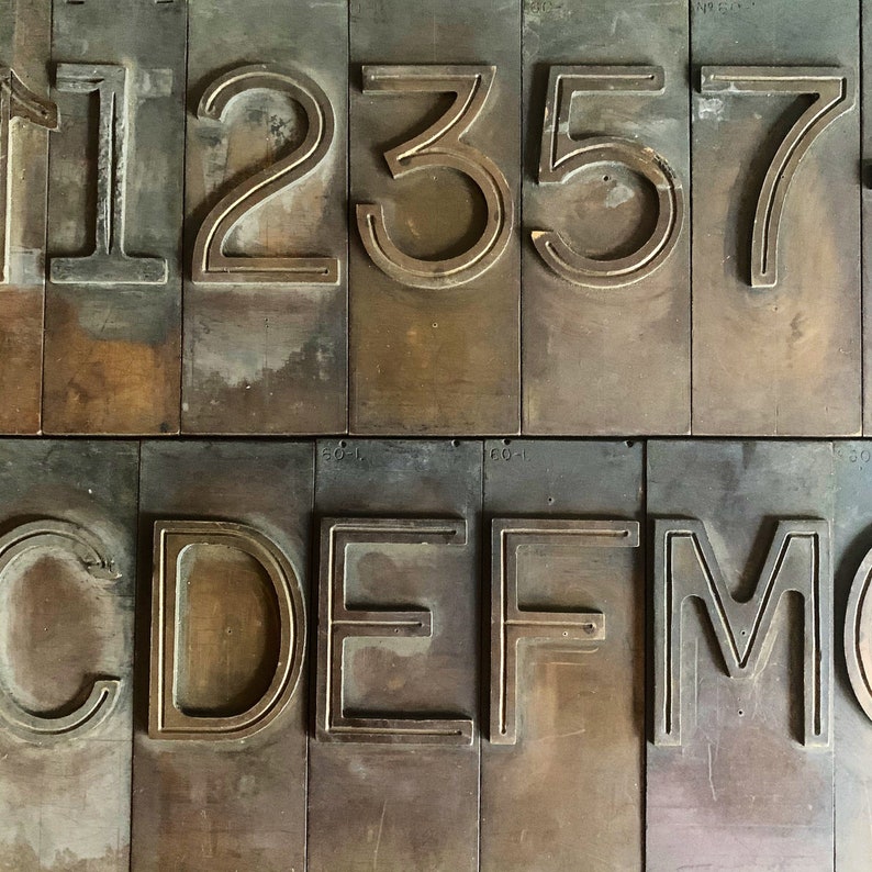 3 12 Vintage Brass Letters And Numbers Brass Sign Letter Etsy