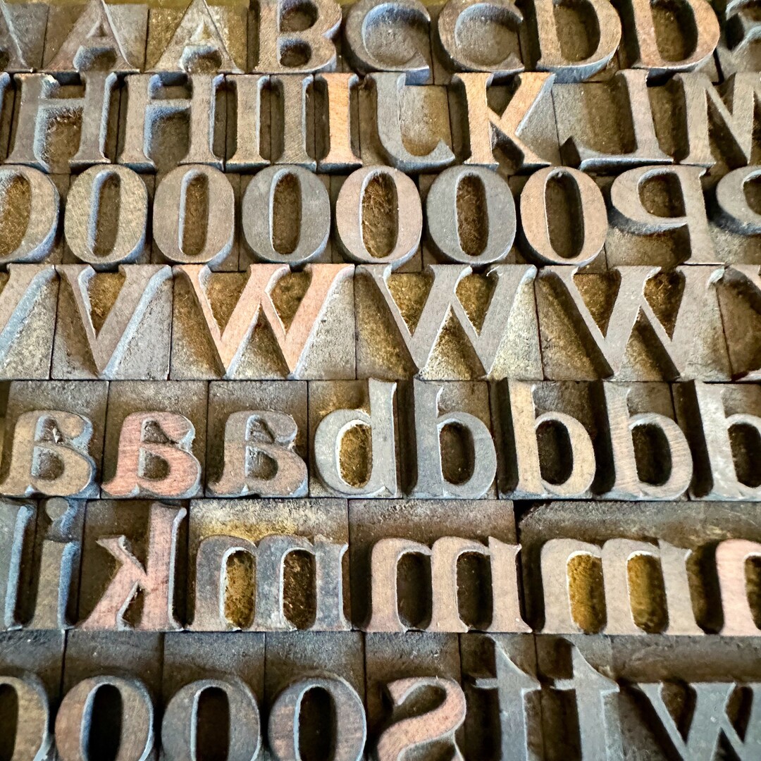 Tiny 1/2 Inch Vintage Letterpress Letters, Small Uppercase & Lowercase ...
