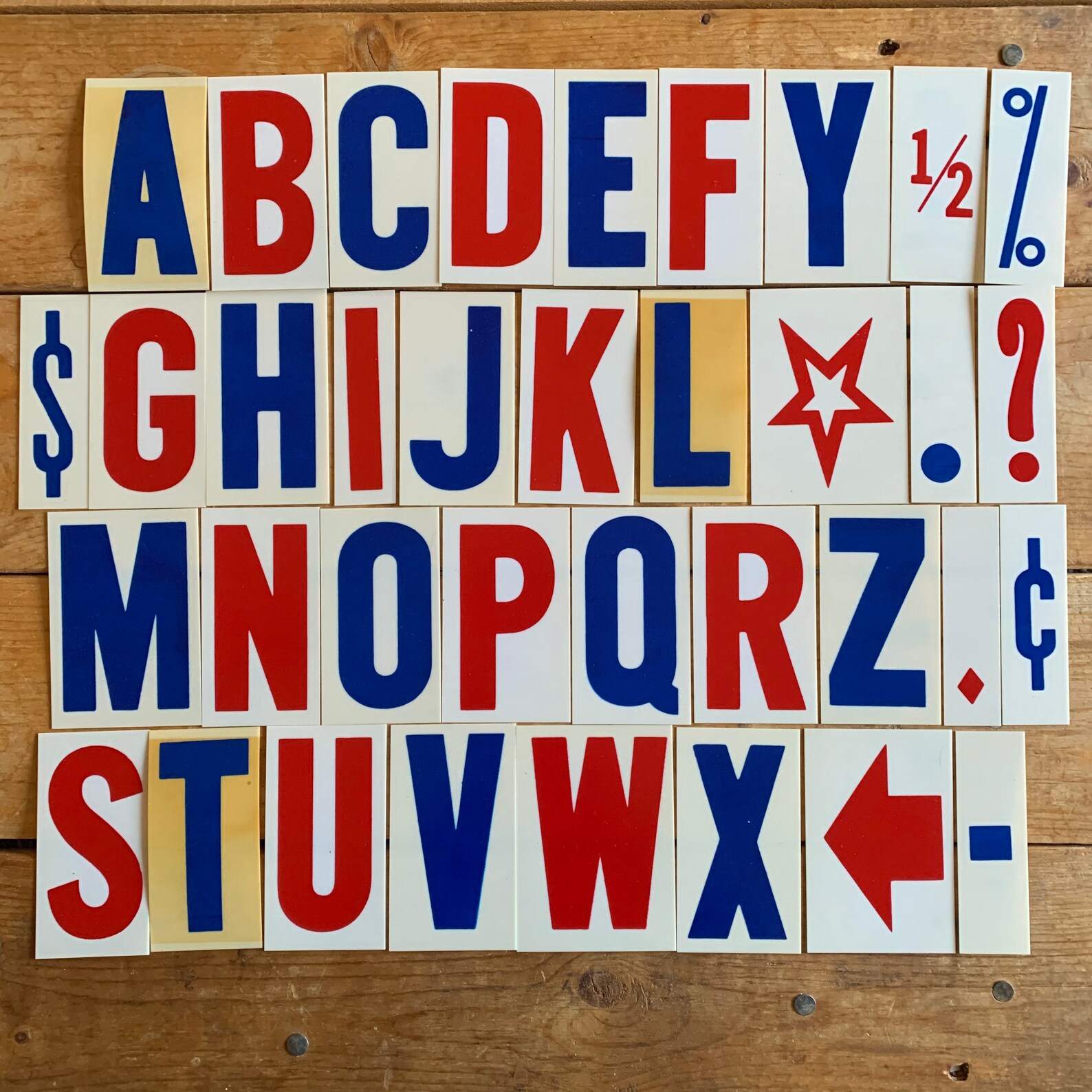 4 1/8 Inch Red & Blue Vintage Plastic Sign Letters for - Etsy