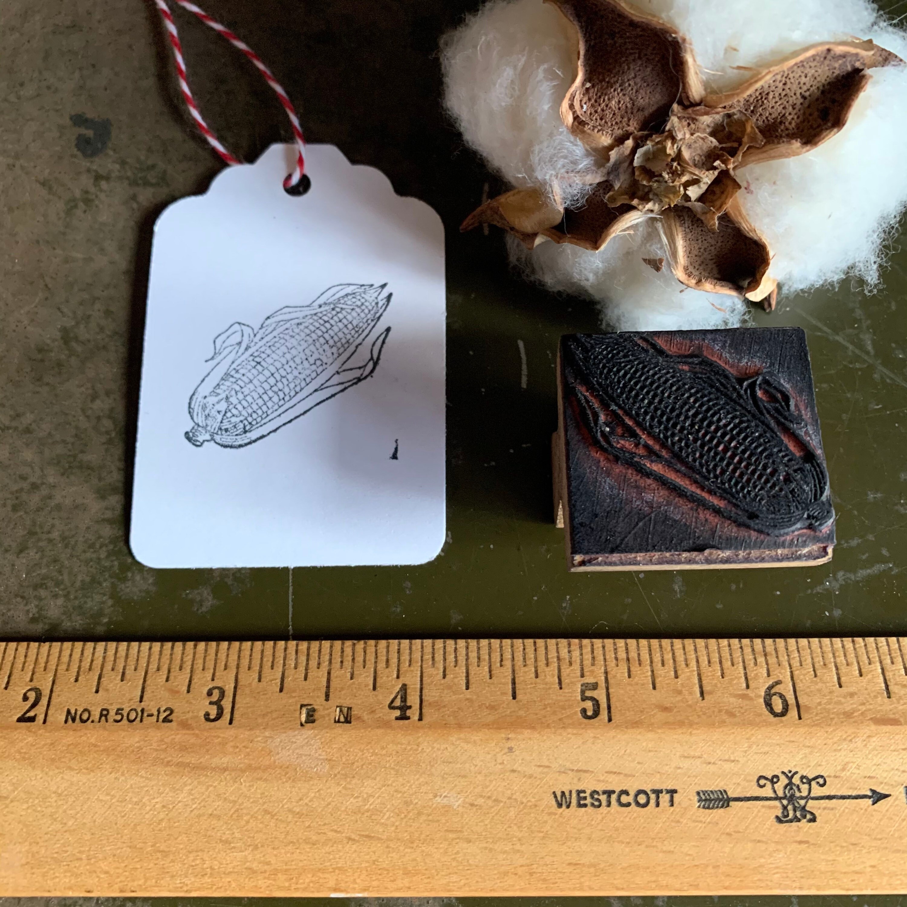 Vintage Rubber Corn Stamp Corn In Husk Corn On The Cob | Etsy